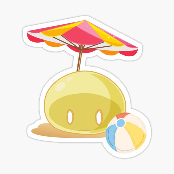 "Kawaii Yellow Slime on Beach | Summer Emote" Sticker for Sale by ...