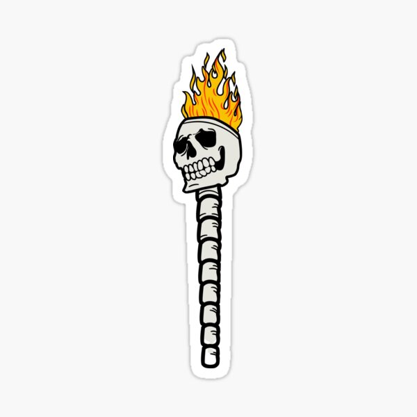 "skeleton torch" Sticker for Sale by beekem | Redbubble