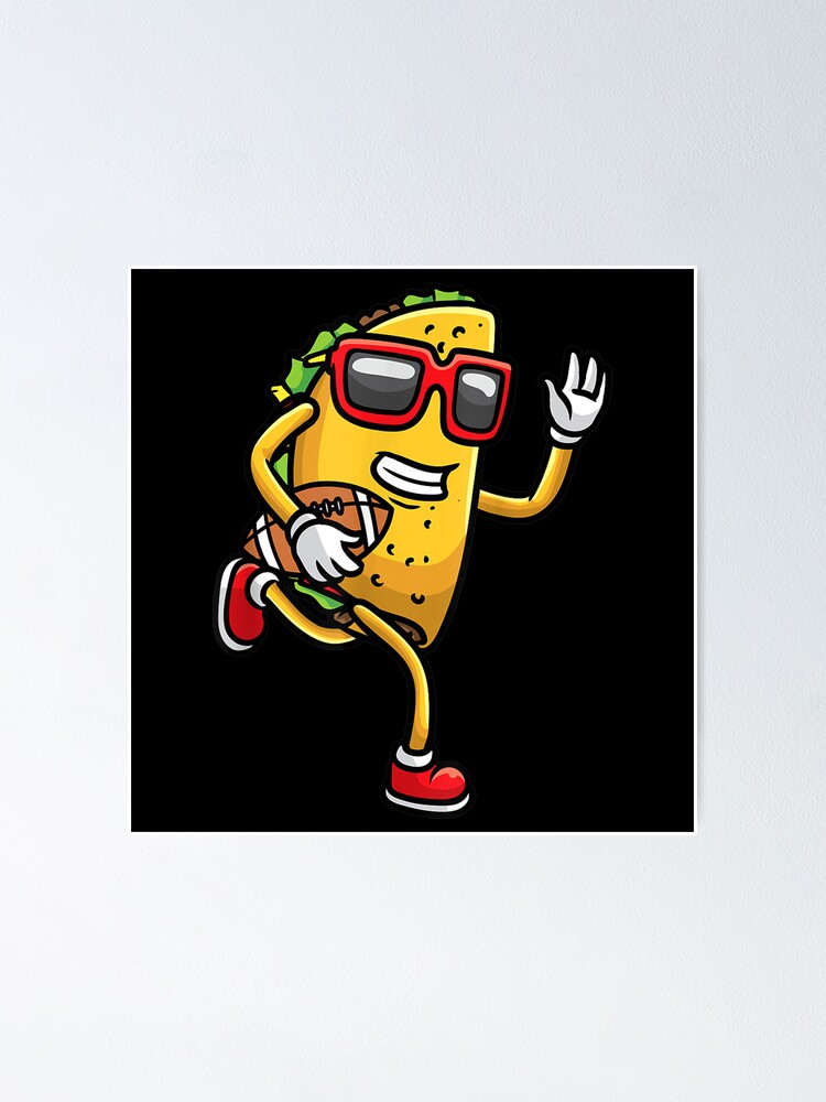 "Taco Playing Football Mexican Cinco De Mayo Kids Men" Poster for Sale ...