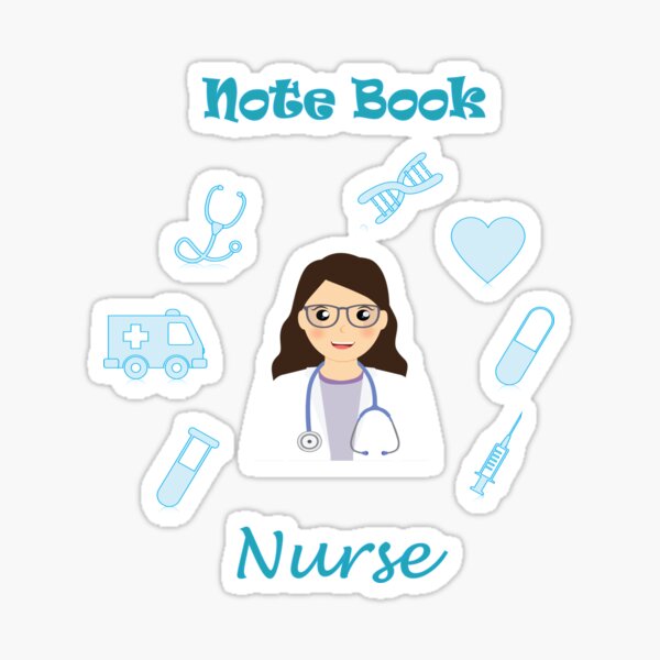 "nurse medical note book " Sticker for Sale by jasmin-bloom | Redbubble