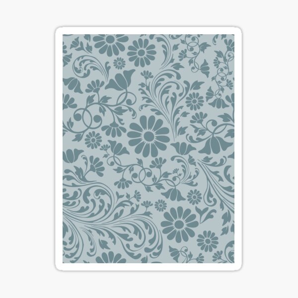 "floral pattern retro blue gray" Sticker for Sale by PicturePatty ...
