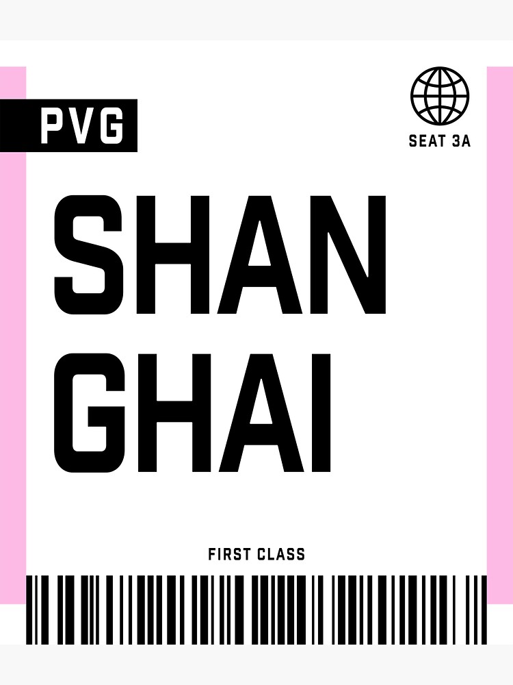 "Shanghai PVG Boarding Pass" Sticker for Sale by irony | Redbubble