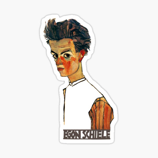 "Egon Schiele Self-Portrait" Sticker for Sale by ArtOfSilentium | Redbubble