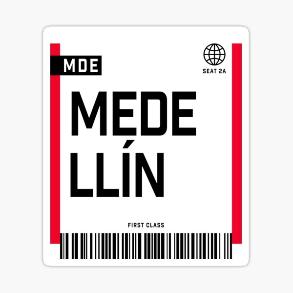 "Medellín MDE Boarding Pass" Sticker for Sale by irony | Redbubble