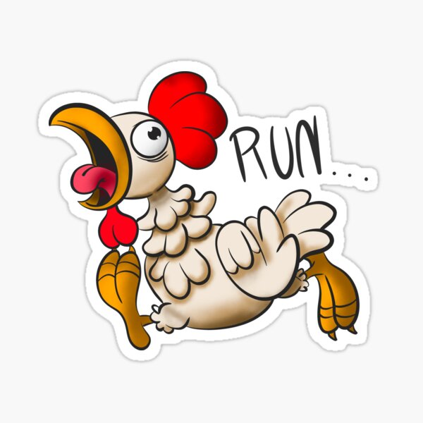 "Running Chicken Meme" Sticker for Sale by YokaiFujin | Redbubble