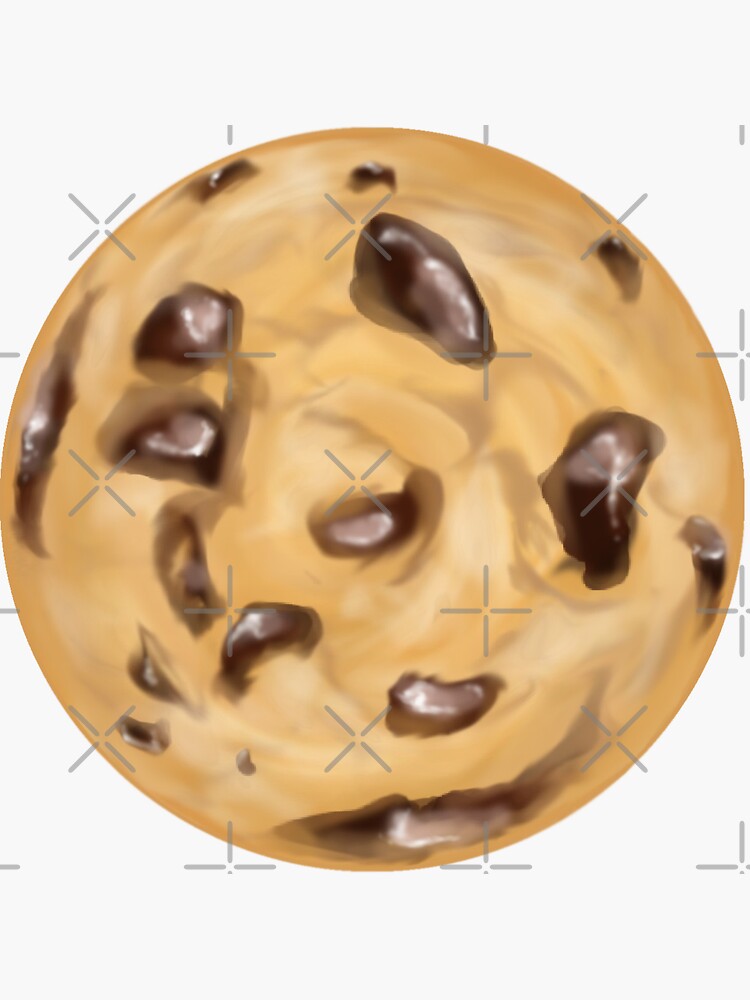 "Cute chocolate chip cookie" Sticker for Sale by KVArtchives | Redbubble