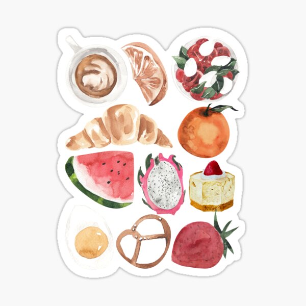 "Watercolor Tasty Menu" Sticker for Sale by AsinusAS | Redbubble