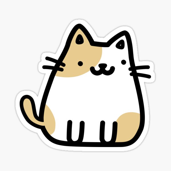 "White and Beige Cute Cat Doodle | Beige Spots Cute Cat Doodle ...