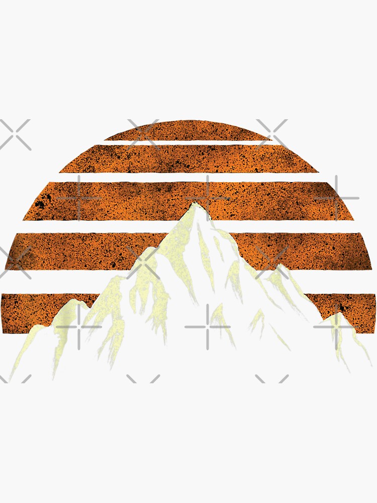 "Mount Everest Himalayan Mountain Vintage Retro Sunset" Sticker for ...