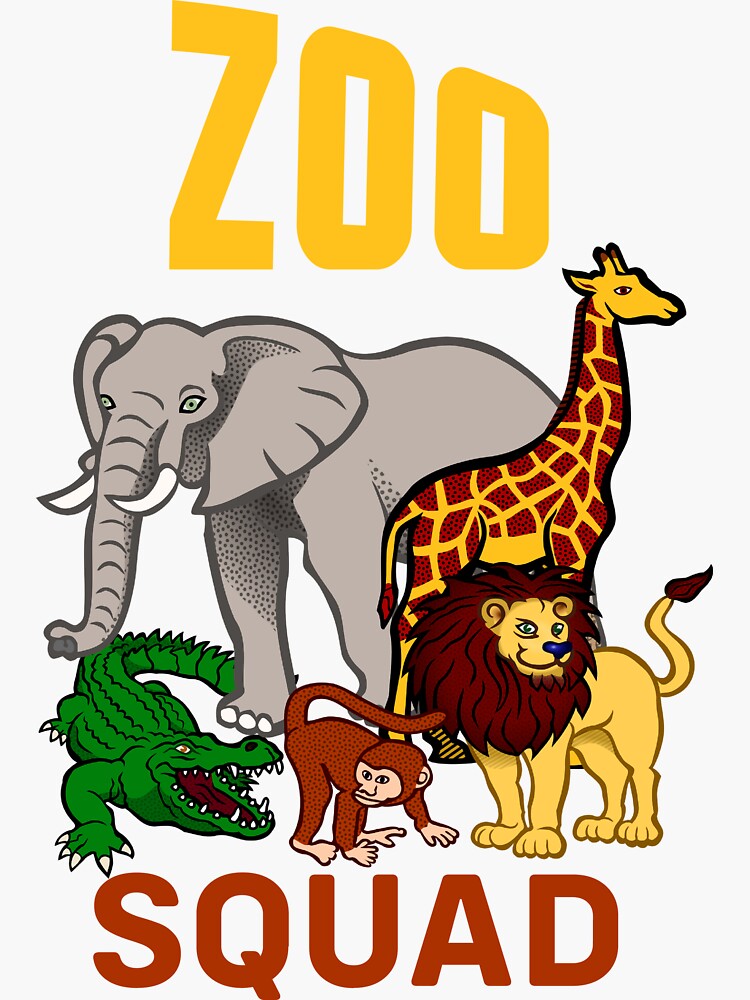 "zoo squad" Sticker for Sale by affordableart | Redbubble