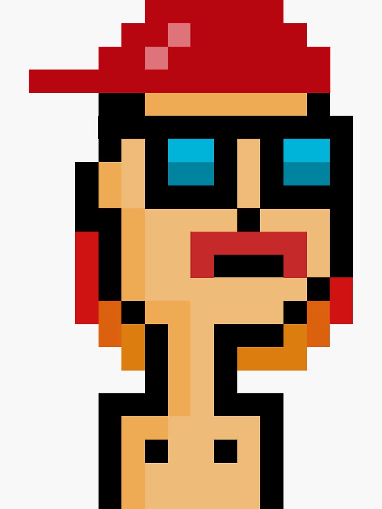 "Beach Boy Pixel Art NFT 01" Sticker for Sale by Minimello | Redbubble