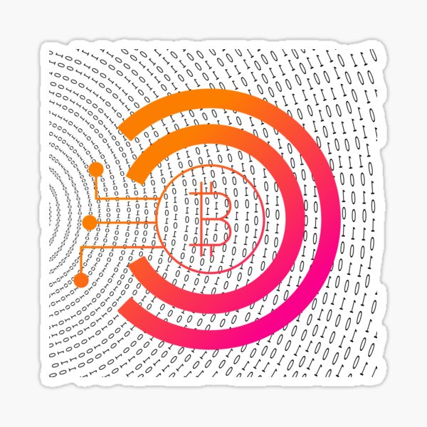 "Bitcoin binary classic" Sticker for Sale by Giant-BFoot | Redbubble