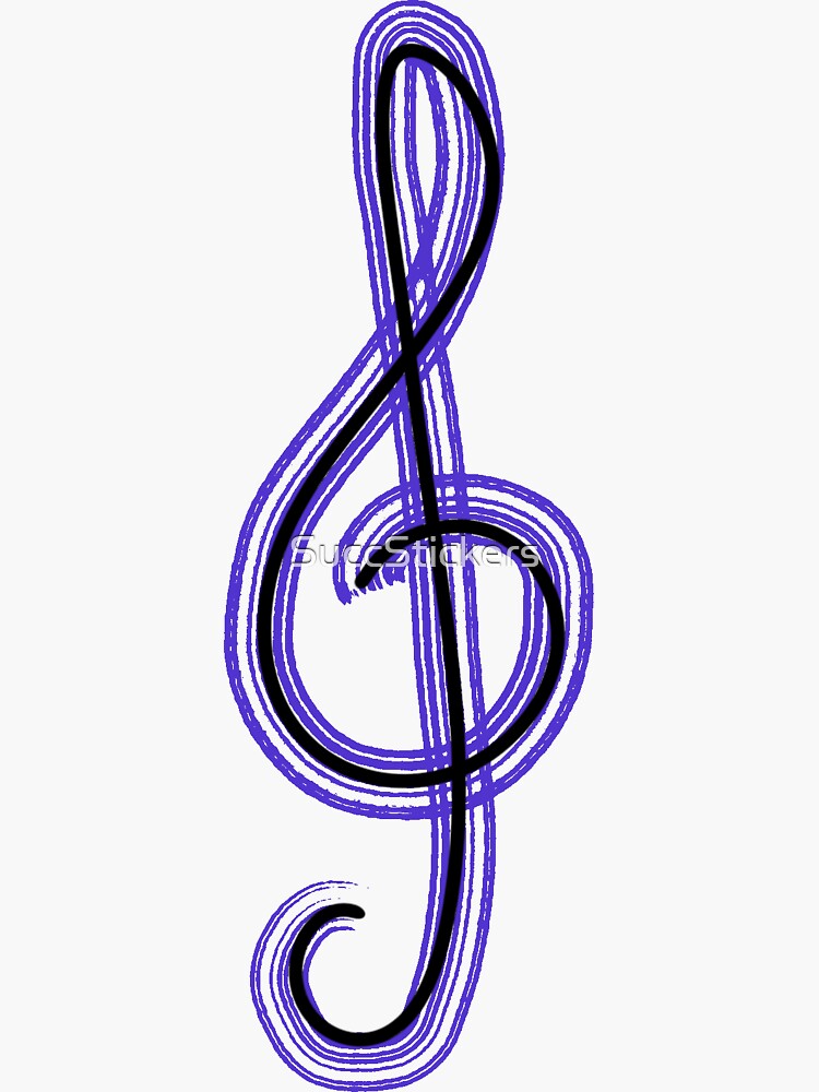 "Purple Treble Clef" Sticker for Sale by SuccStickers | Redbubble