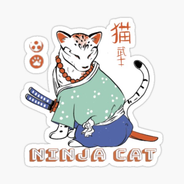 "Ninja cat" Sticker for Sale by AVORIN | Redbubble