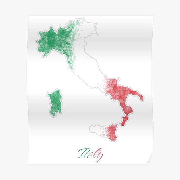 "Stylized Italy map" Poster for Sale by IgalK | Redbubble