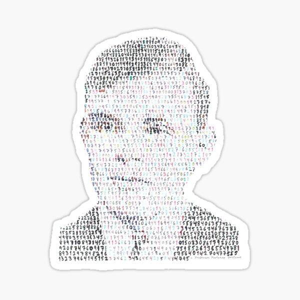 "Alan Turing, portrait by Professor Foolscap" Sticker for Sale by ...