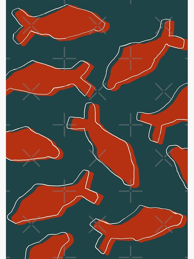 "Red Fish Pattern" Poster for Sale by wizzlet | Redbubble