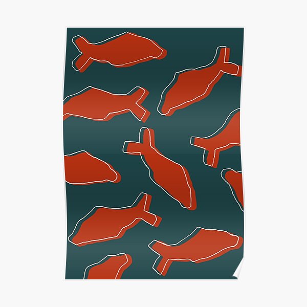 "Red Fish Pattern" Poster for Sale by wizzlet | Redbubble