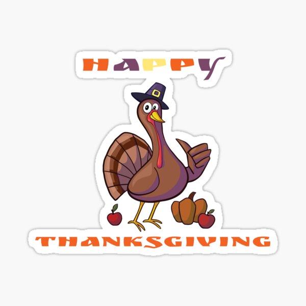 "Happy Thanksgiving Day" Sticker for Sale by AYAZOU | Redbubble