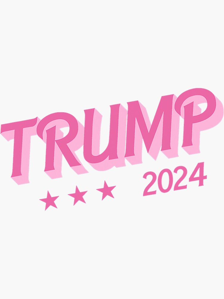 "Trump 2024 - Funny Donald Trump Pink Bubble Letters" Sticker for Sale ...