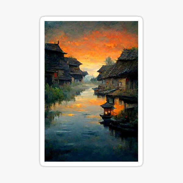"Floating village" Sticker for Sale by TnT-Merch | Redbubble
