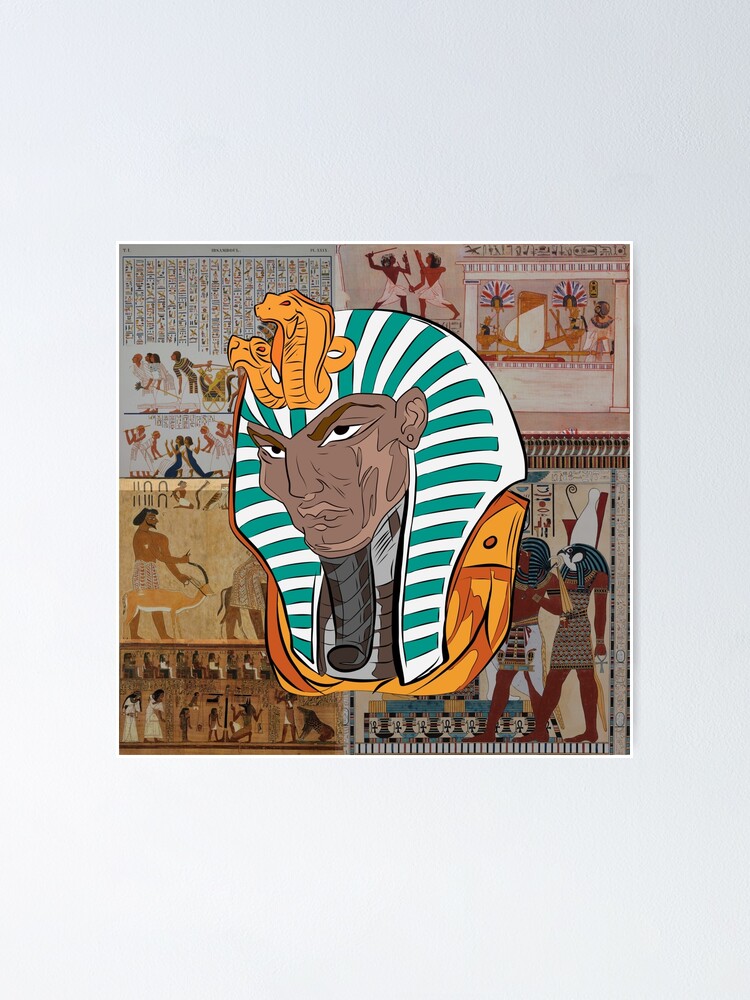 "Ancient Egypt Pharaoh and Reliefs" Poster for Sale by ArtOfStars ...