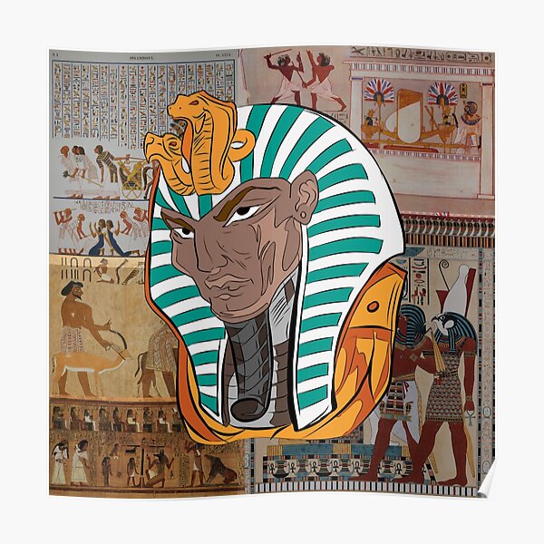 "Ancient Egypt Pharaoh and Reliefs" Poster for Sale by ArtOfStars ...