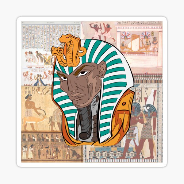 "Ancient Egypt Pharaoh and Reliefs" Sticker for Sale by ArtOfStars ...