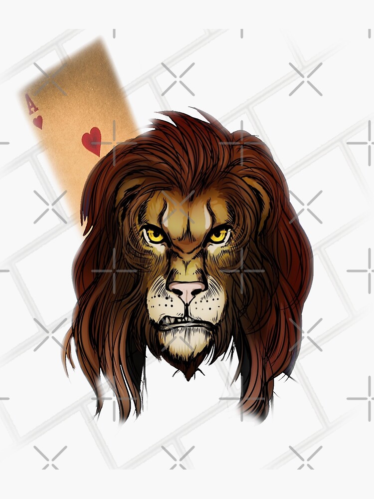 "King of playing cards - Lion" Sticker for Sale by 3Hstore | Redbubble