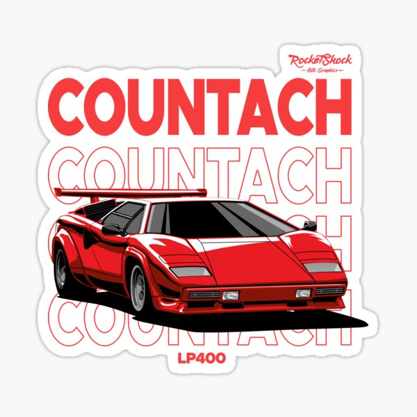 "Countach lp400" Sticker for Sale by ASAKDESIGNS | Redbubble