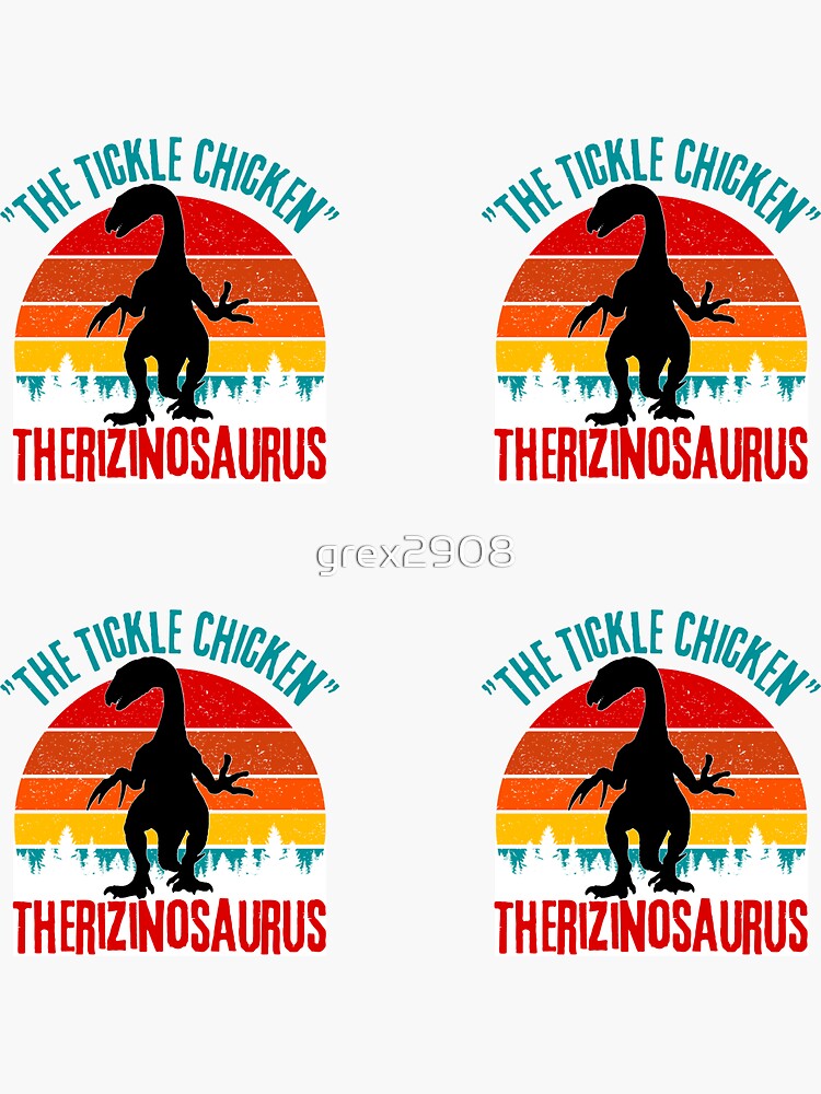 "Funny Dinosaur Therizinosaurus The Tickle Chicken Kids Retro" Sticker ...