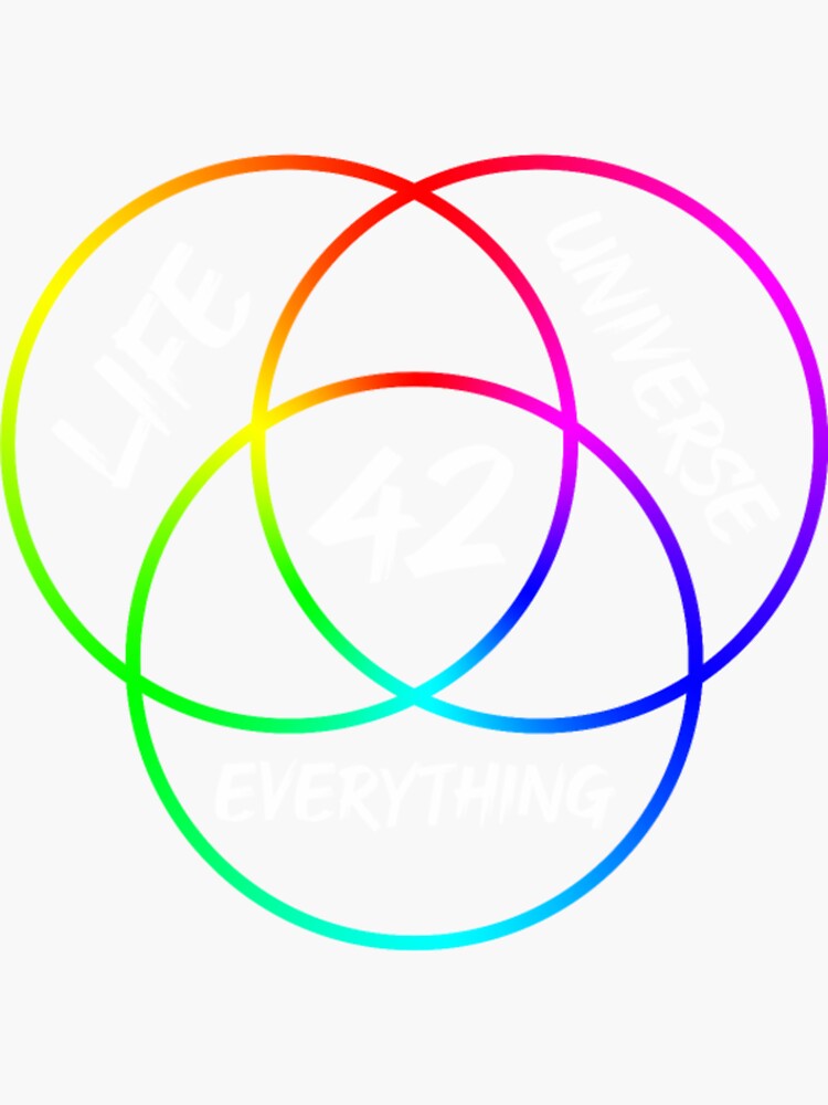"The Answer Is 42 Answer to Everything Diagram" Sticker for Sale by ...