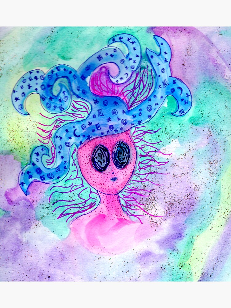 "Pink Alien Wearing A Silly Hat" Sticker for Sale by lunamooney | Redbubble