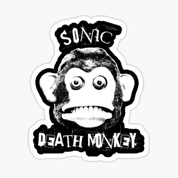 "Sonic Death Monkey" Sticker for Sale by PixelBuilder | Redbubble