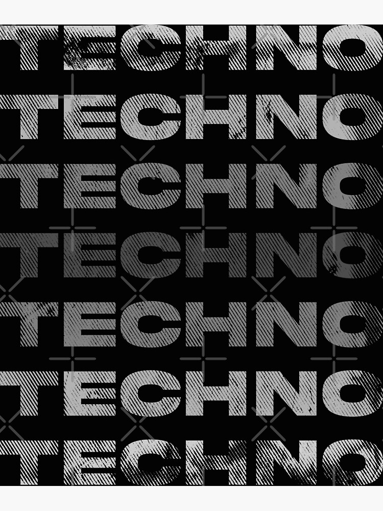 "Dark Techno Aesthetic | Hard Dark Acid Techno | We Love Techno" Poster ...