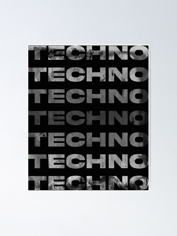 "Dark Techno Aesthetic | Hard Dark Acid Techno | We Love Techno" Poster ...