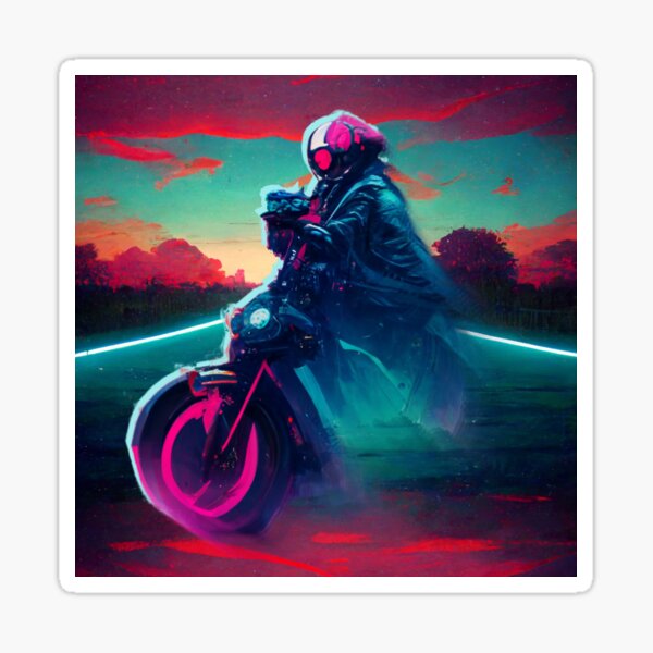 "Neon Rider" Sticker for Sale by AErthur | Redbubble