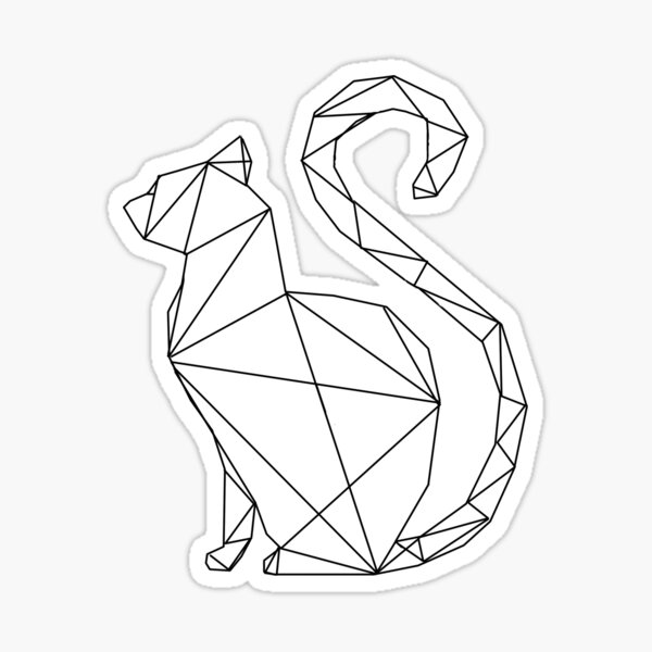 "Geometric Cat" Sticker for Sale by averageayesha | Redbubble