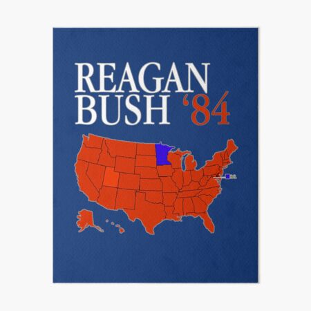 "Reagan Bush '84 Retro Logo Red White Blue Election Map Ronald George ...