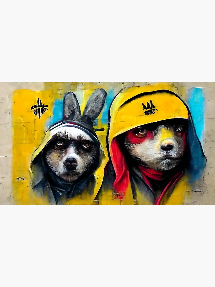 "Fox and Rabbit portrait - STREET ART" Sticker for Sale by PIatov ...