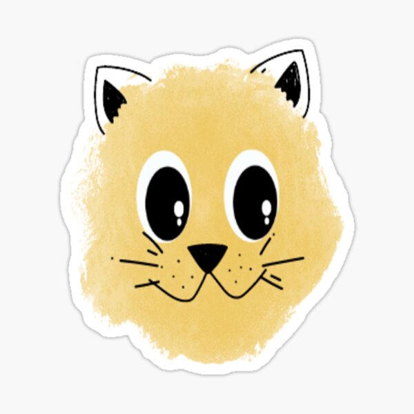 "A CUTE YELLOW CAT ?" Sticker for Sale by H-9suna | Redbubble