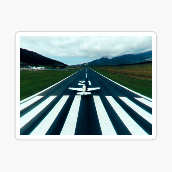 "AVIATION #17 - Light Plane on Runway 21" Sticker for Sale by DEL ...