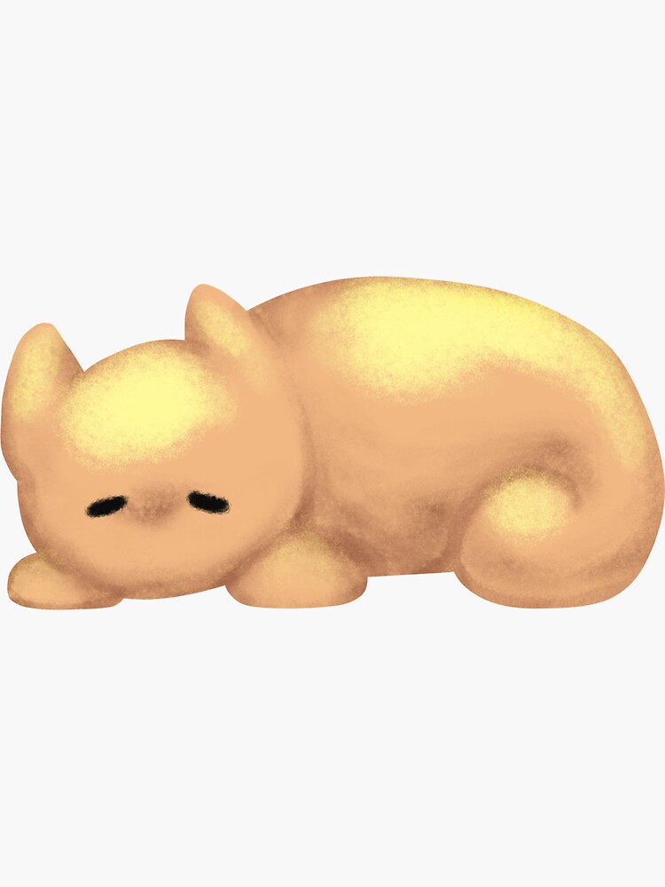 "Sleepy Slug Cat (Orange)" Sticker for Sale by MonokromeDemon | Redbubble