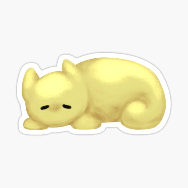 "Sleepy Slug Cat (Yellow)" Sticker for Sale by MonokromeDemon | Redbubble