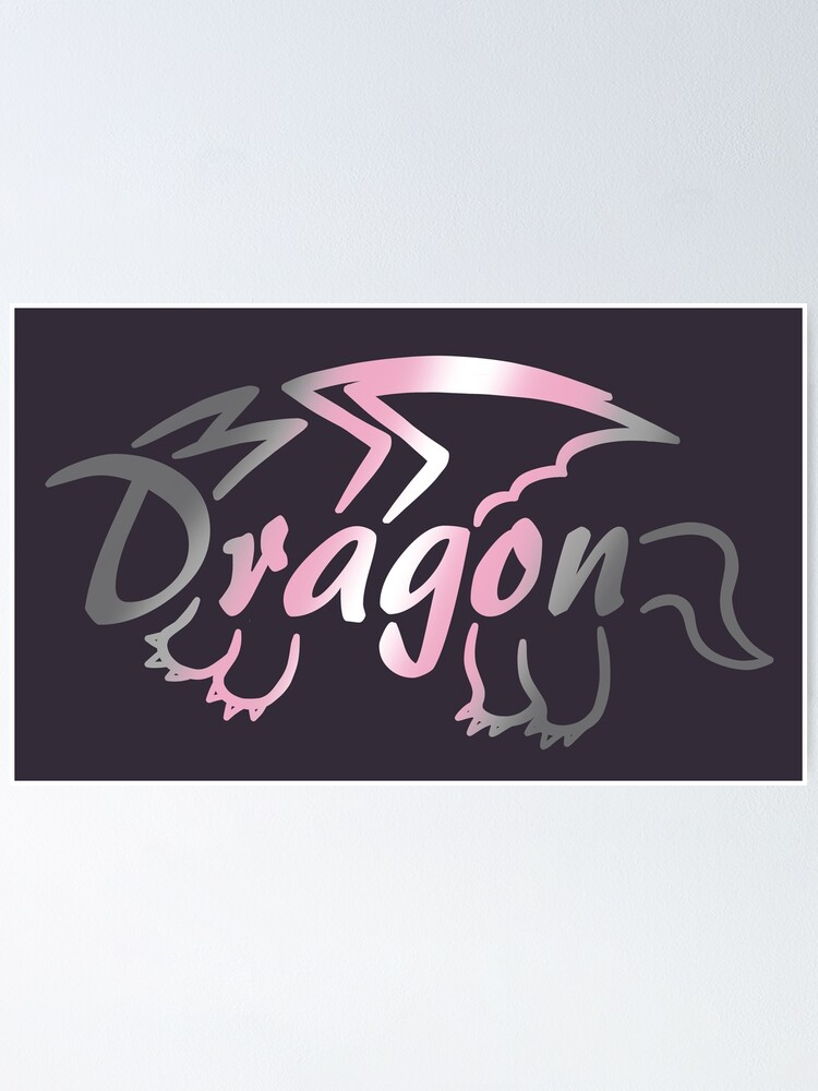 "Demi Girl Dragon Text Art" Poster for Sale by Nexum21 | Redbubble