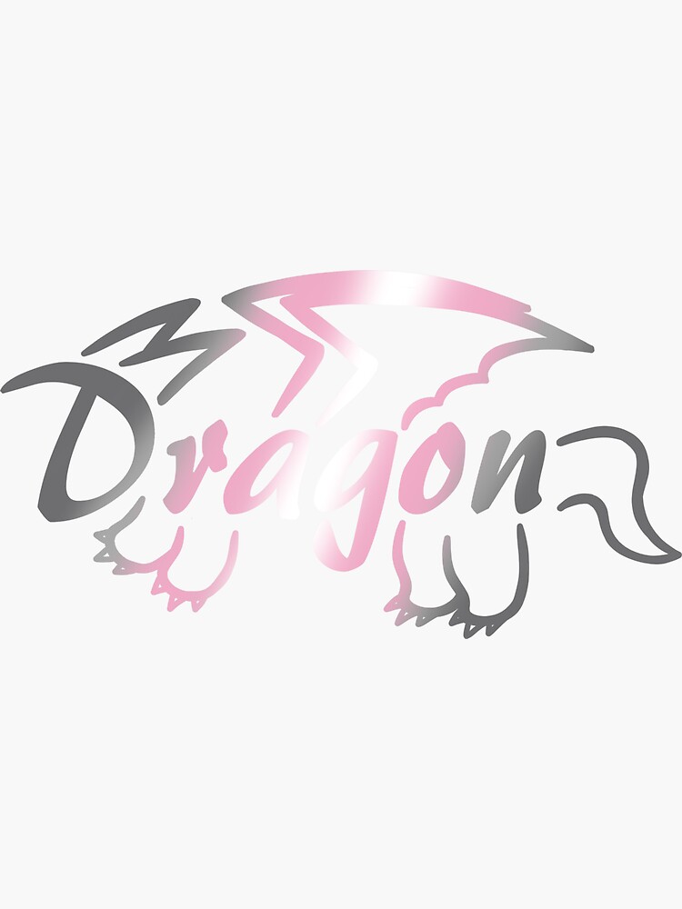 "Demi Girl Dragon Text Art" Sticker for Sale by Nexum21 | Redbubble