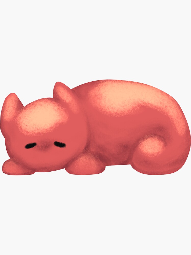 "Sleepy Slug Cat (Red)" Sticker for Sale by MonokromeDemon | Redbubble