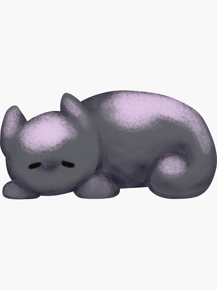 "Sleepy Slug Cat (Black)" Sticker for Sale by MonokromeDemon | Redbubble