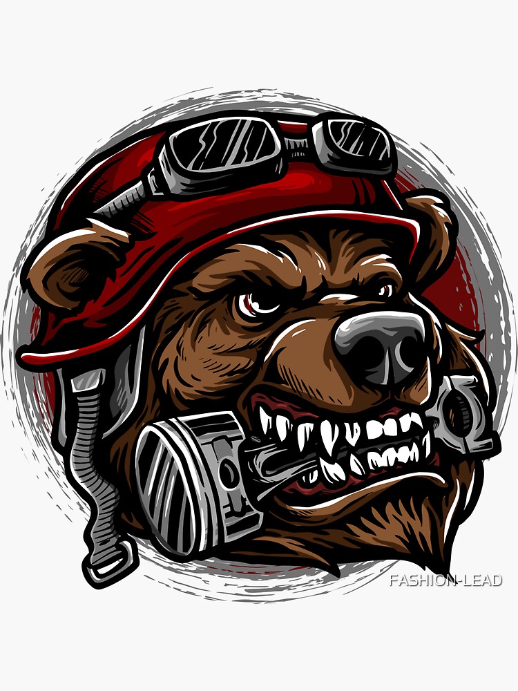 "BIKER BEAR STICKER" Sticker for Sale by FASHION-LEAD | Redbubble