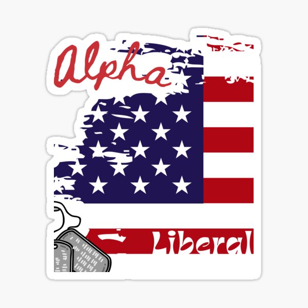 "Alpha liberal " Sticker for Sale by DR-DEMON | Redbubble